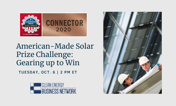 Webinar on 10/6: American-Made Solar Prize: Gearing up to Win